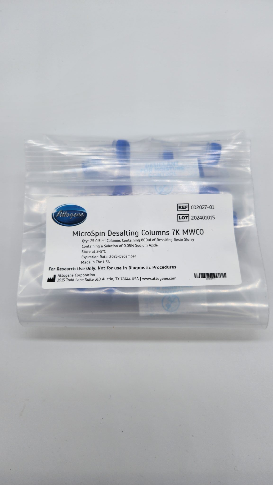 G-25 Micro Spin Desalting Columns 7K MWCO - Attogene